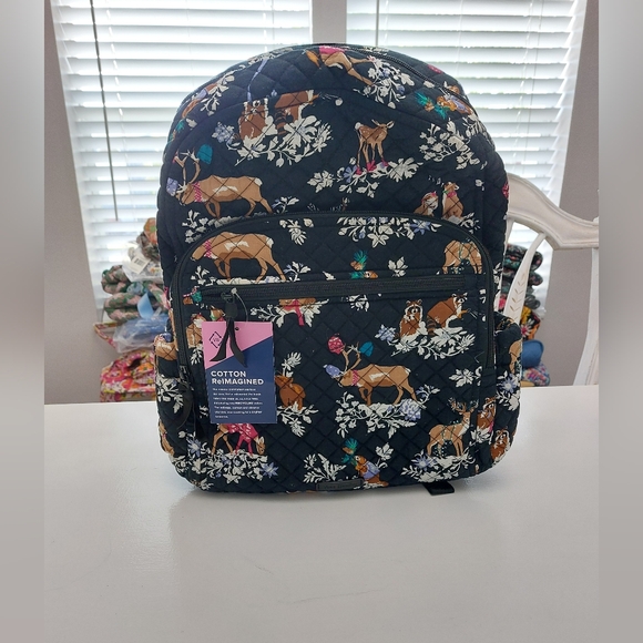 Vera Bradley | Bags | Vera Bradley Campus Backpack Merry Mischief Black ...
